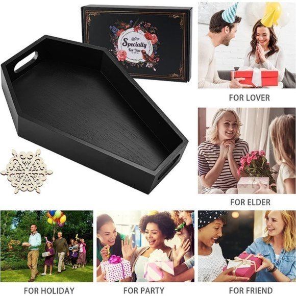 GOARTGIF | Party Supplies | Halloween Creepy Black Goth Coffin Shelf ...